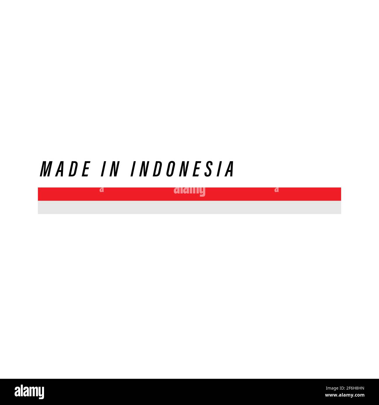 Made in Indonesia, badge or label with flag isolated on white ...