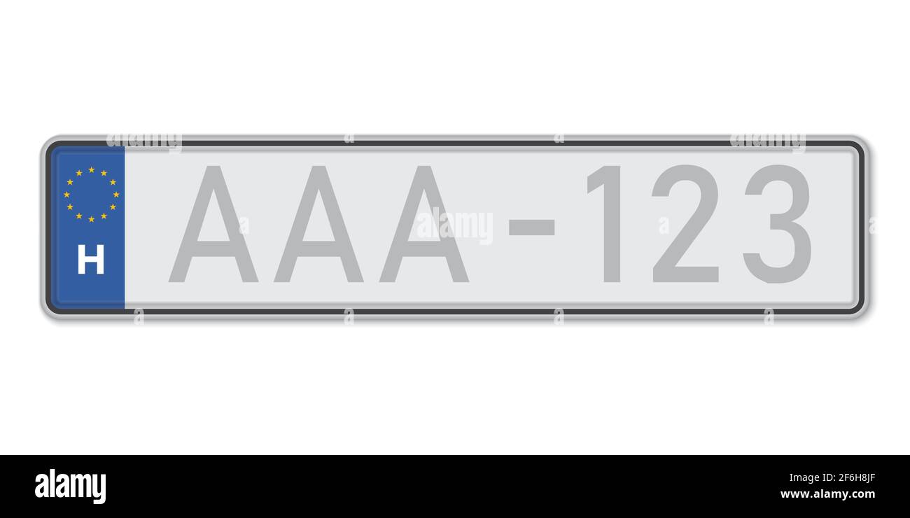 Car number plate. Vehicle registration license of Hungary. European ...