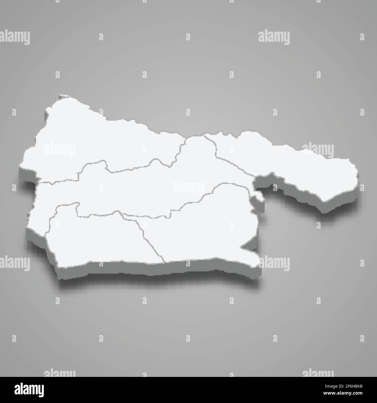 3d isometric map of Xaisomboun is a Province of Laos, vector ...