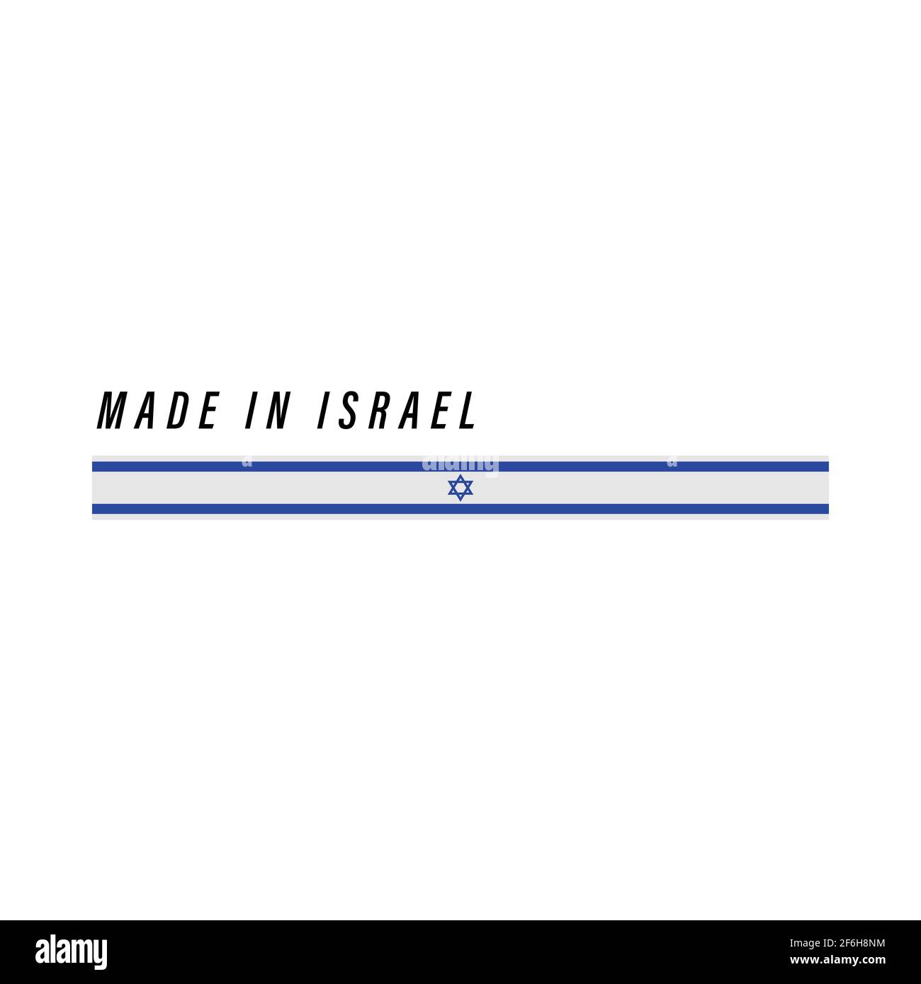 Made in Israel, badge or label with flag isolated on white background ...