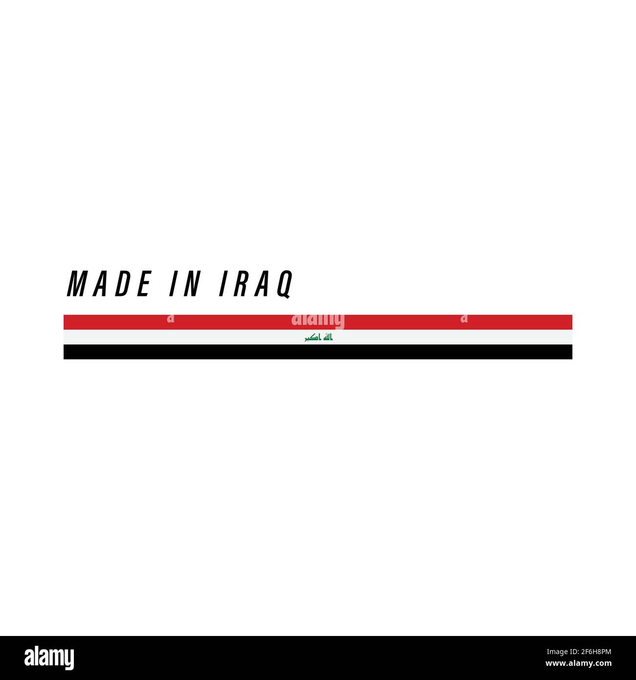 Made in Iraq, badge or label with flag isolated on white background ...