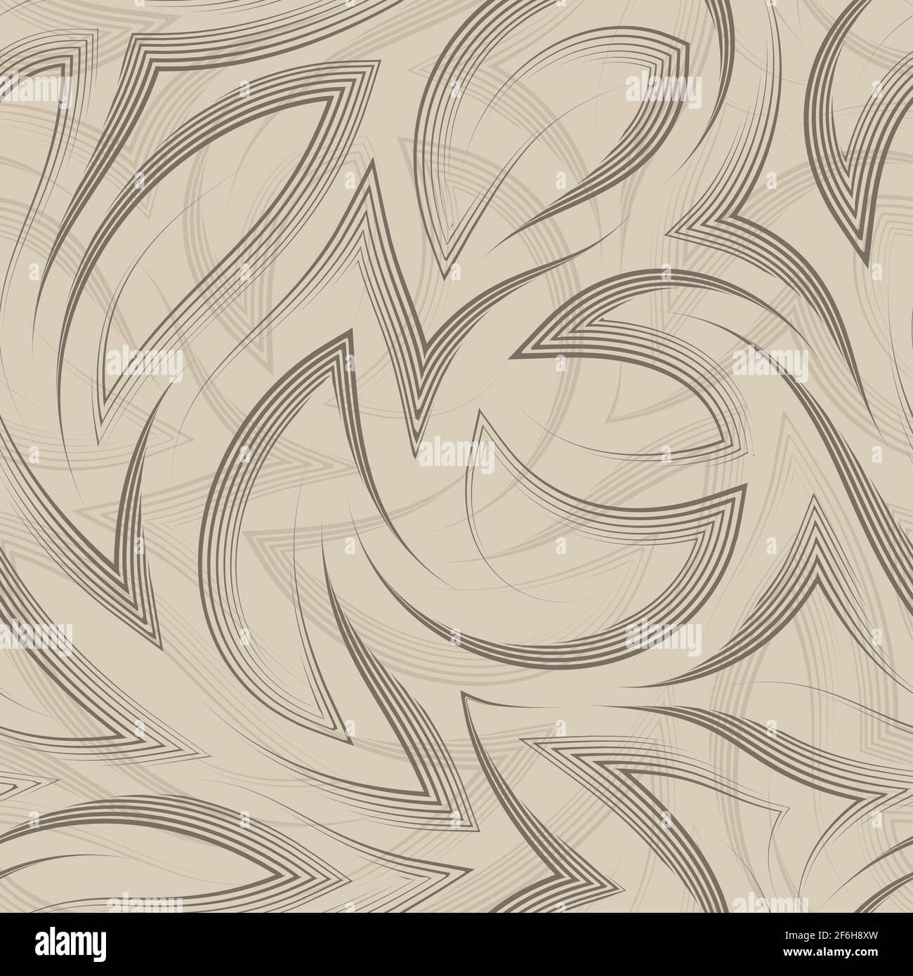 Beige vector seamless pattern of thin lines in the form of corners and ...