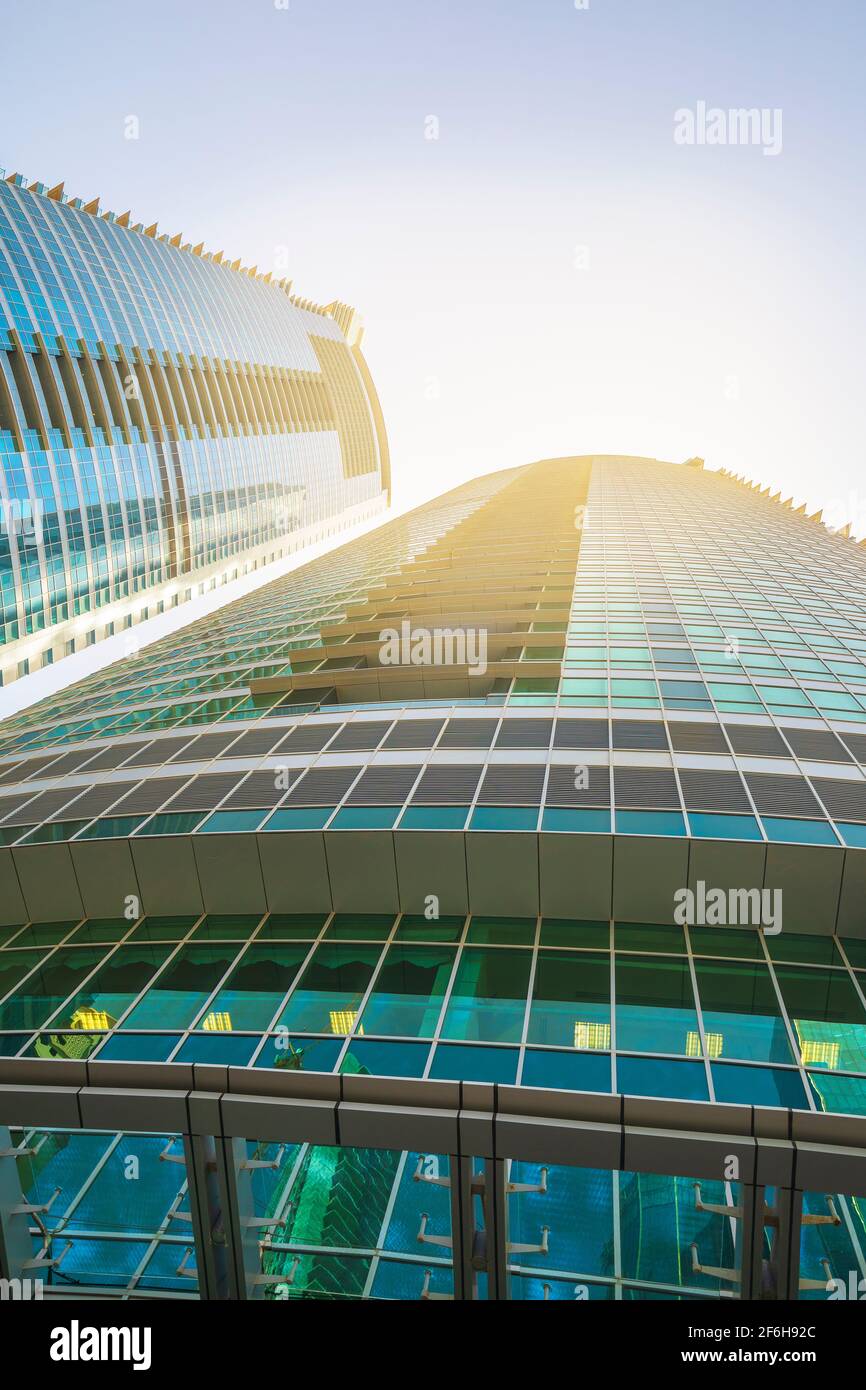 View of the skyscraper from bottom to top Stock Photo - Alamy