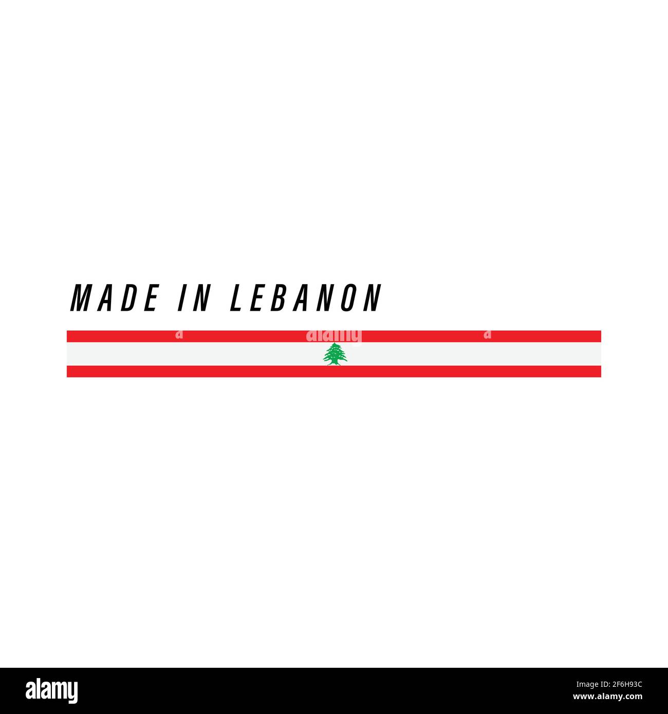 Made in Lebanon, badge or label with flag isolated on white background ...