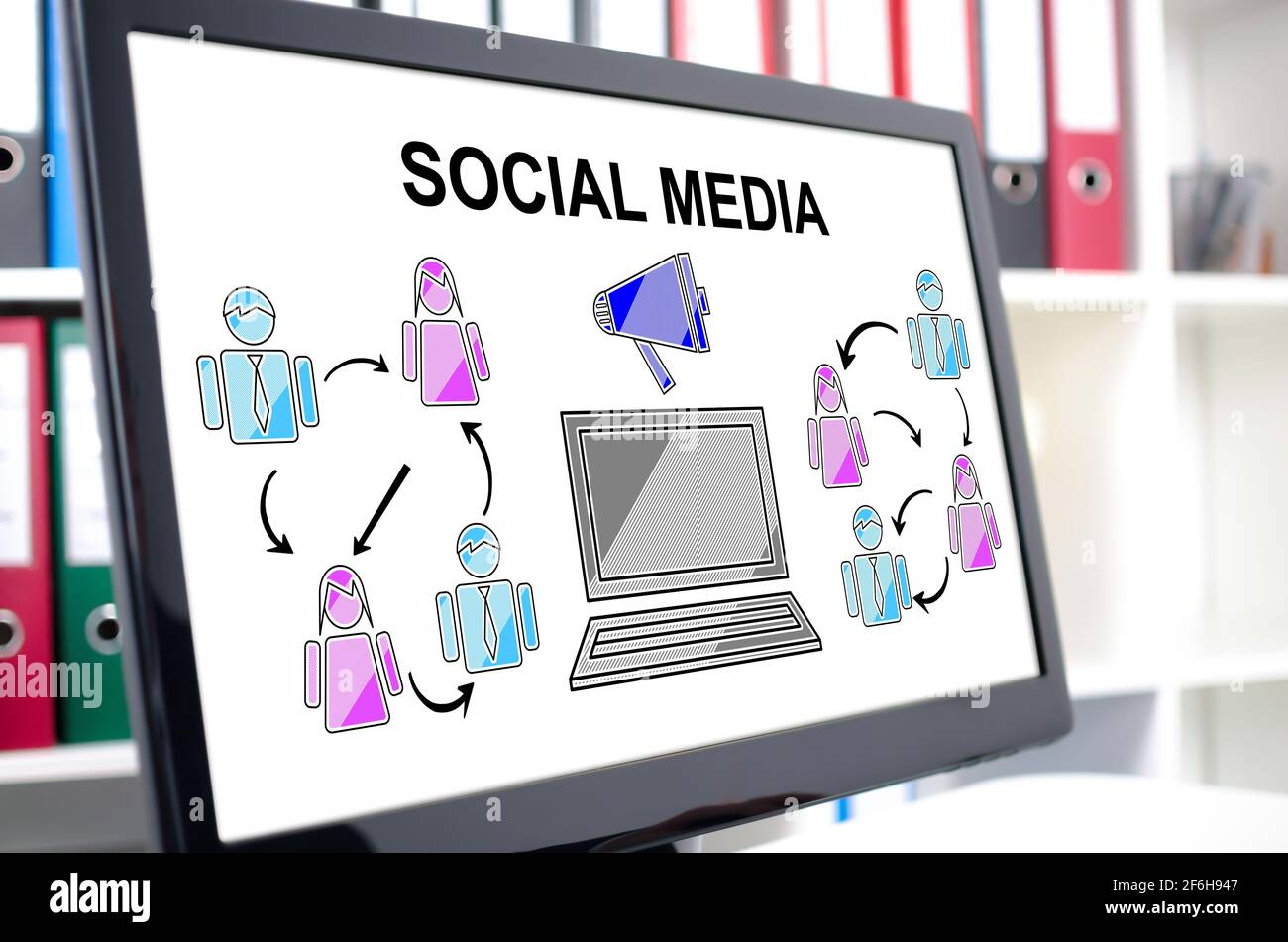 Social media concept shown on a computer screen Stock Photo - Alamy