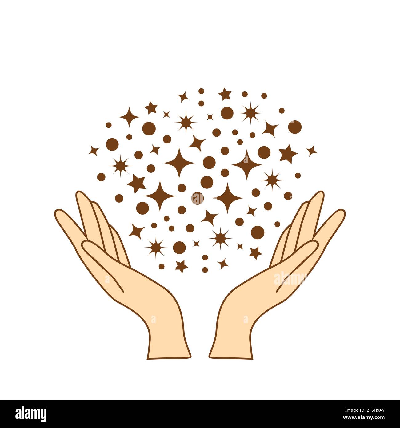 Magical hands. Boho occult magic hand, witch mystical symbol ...