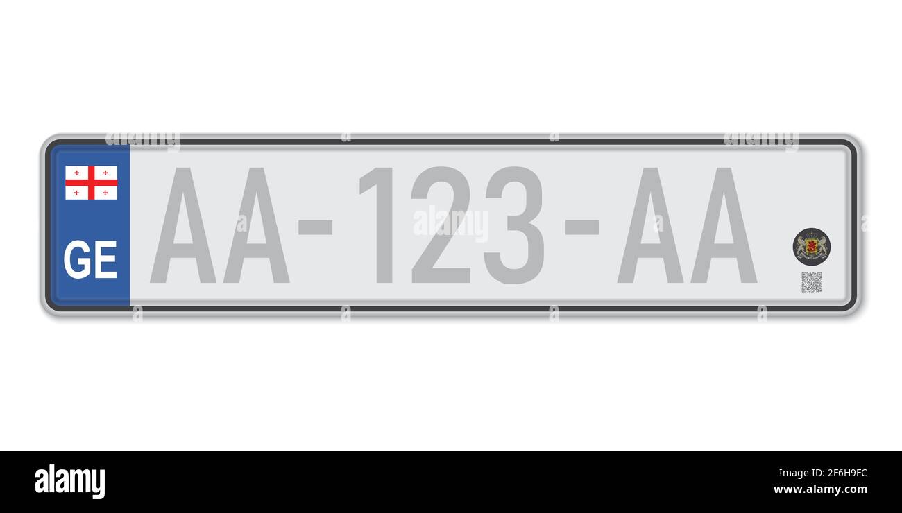 Car number plate. Vehicle registration license of Georgia. European ... Car number plate. Vehicle registration license of Georgia. European ...