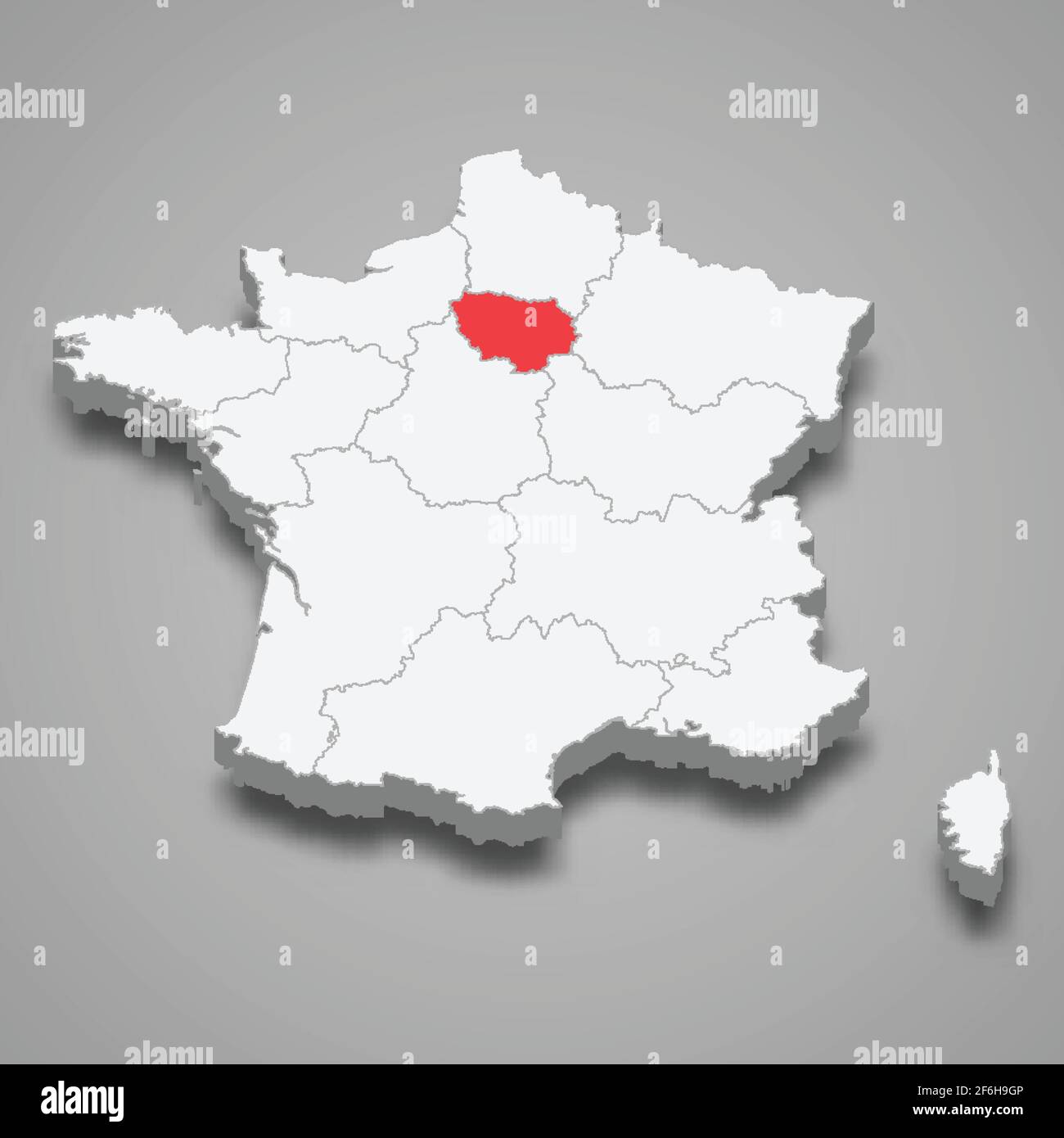 Ile de france region map Stock Vector Images - Alamy