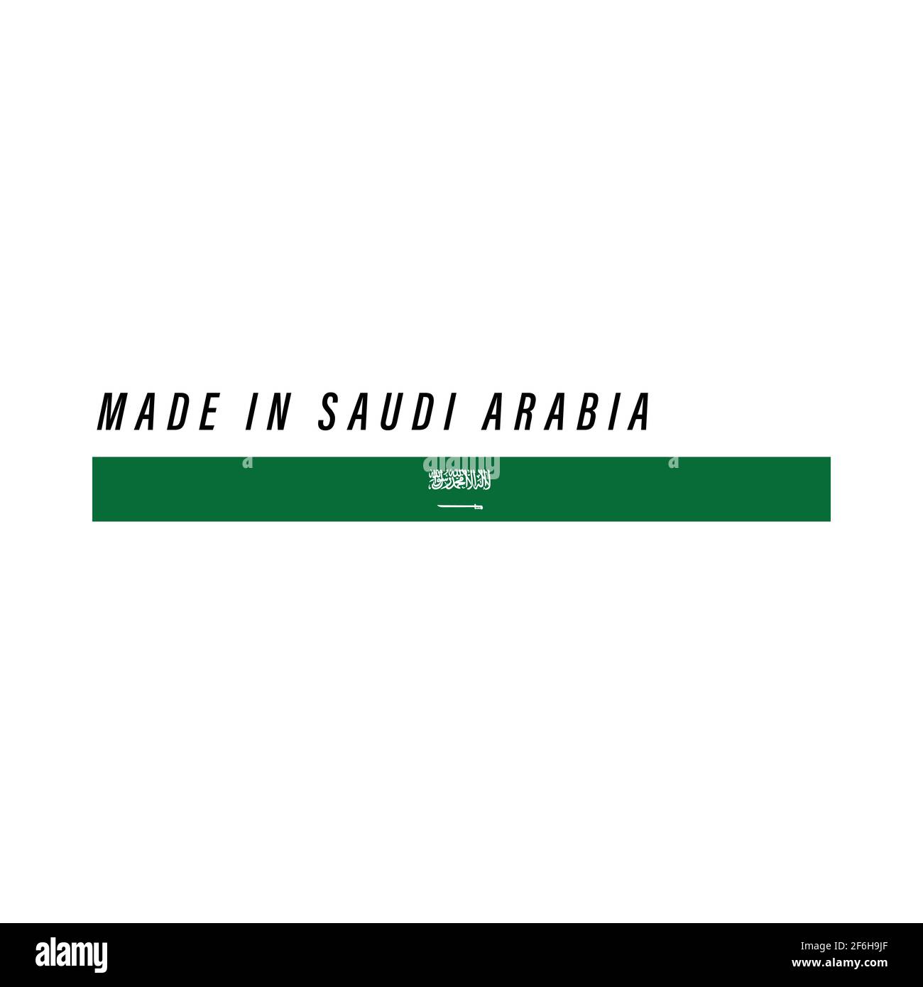Made in Saudi Arabia, badge or label with flag isolated on white ...
