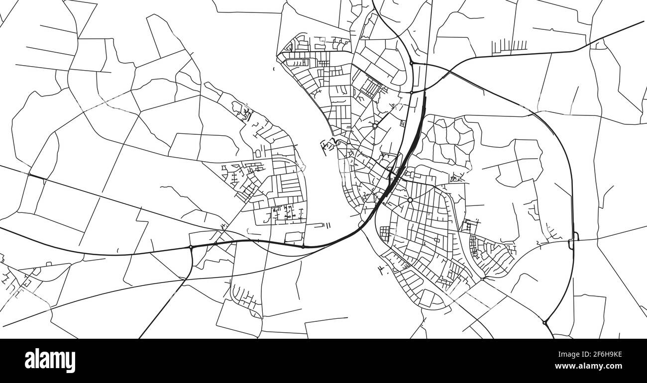 Urban vector city map of Nykobing falster, Denmark Stock Vector Image ...