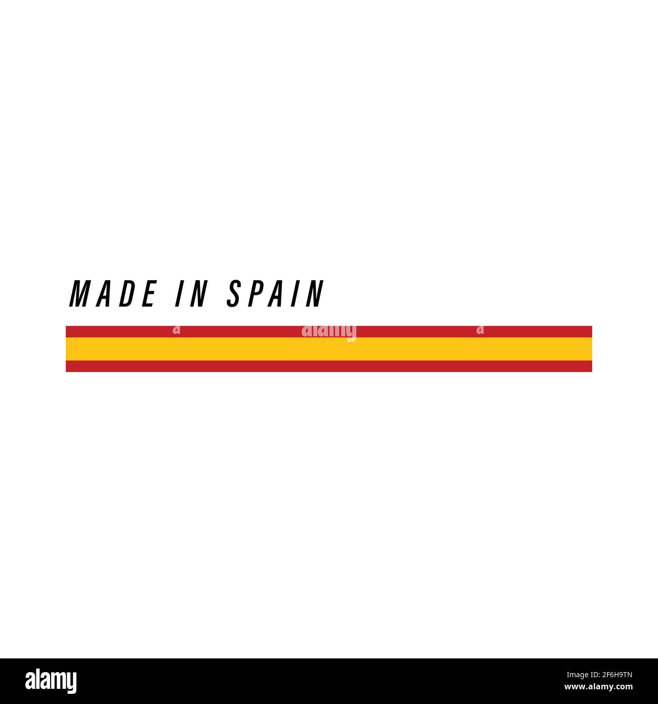 Made in Spain, badge or label with flag isolated on white background ...