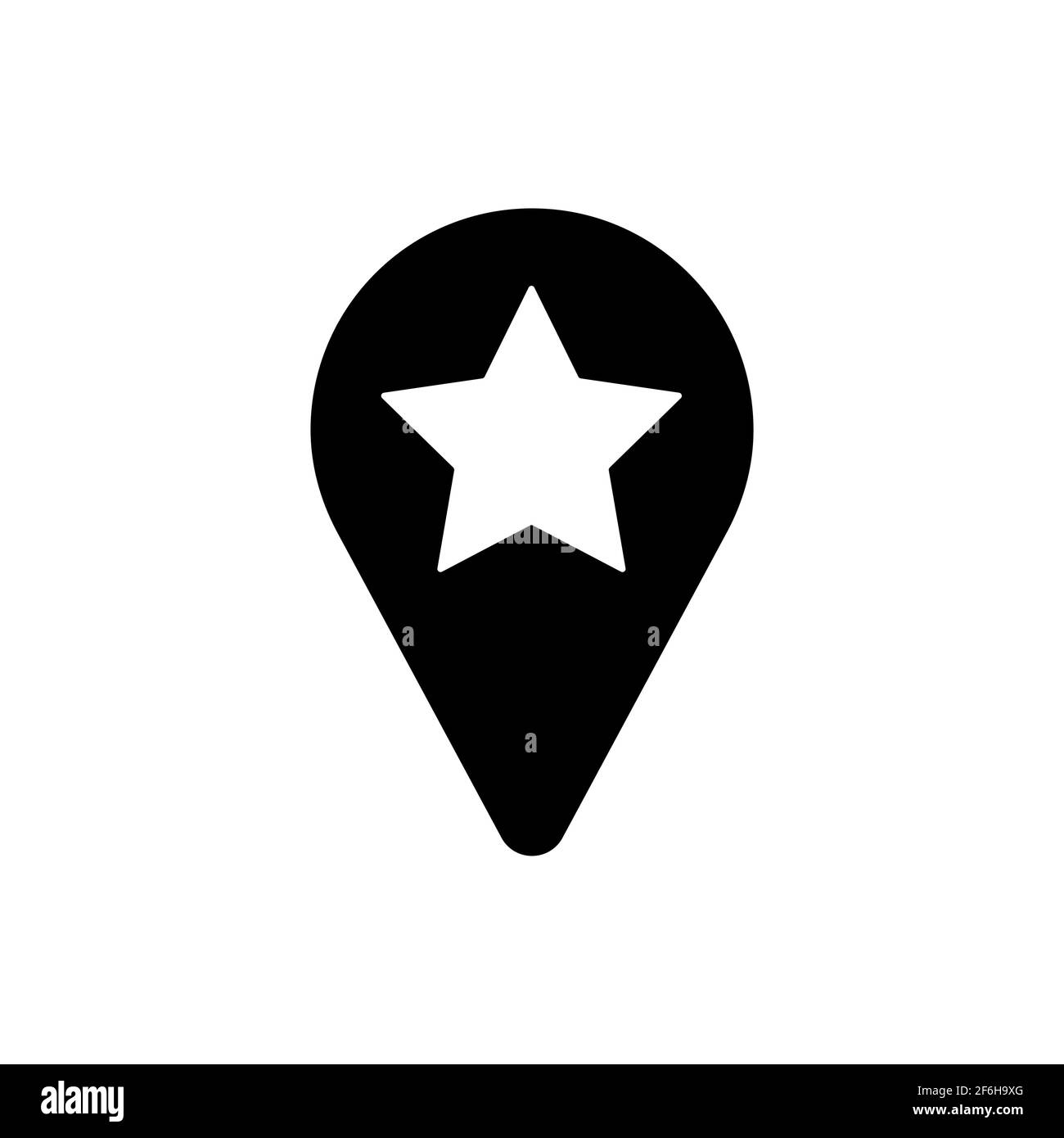 Star favorite pin map glyph icon. Map pointer. Map markers. Navigation ...