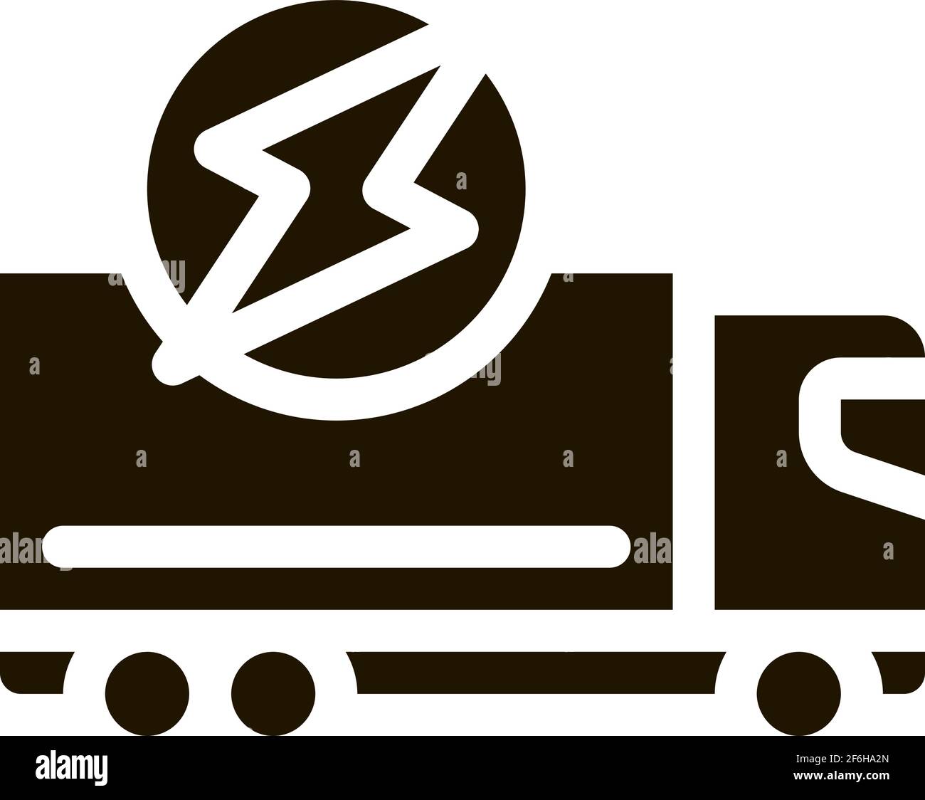 electro truck cargo icon Vector Glyph Illustration Stock Vector Image ...