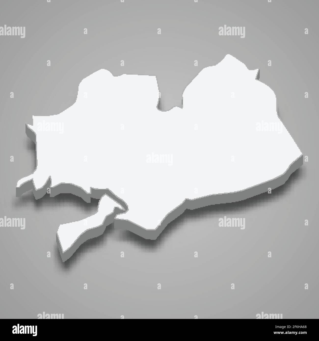 3d isometric map of Ba Ria-Vung Tau Province of Vietnam, vector ...