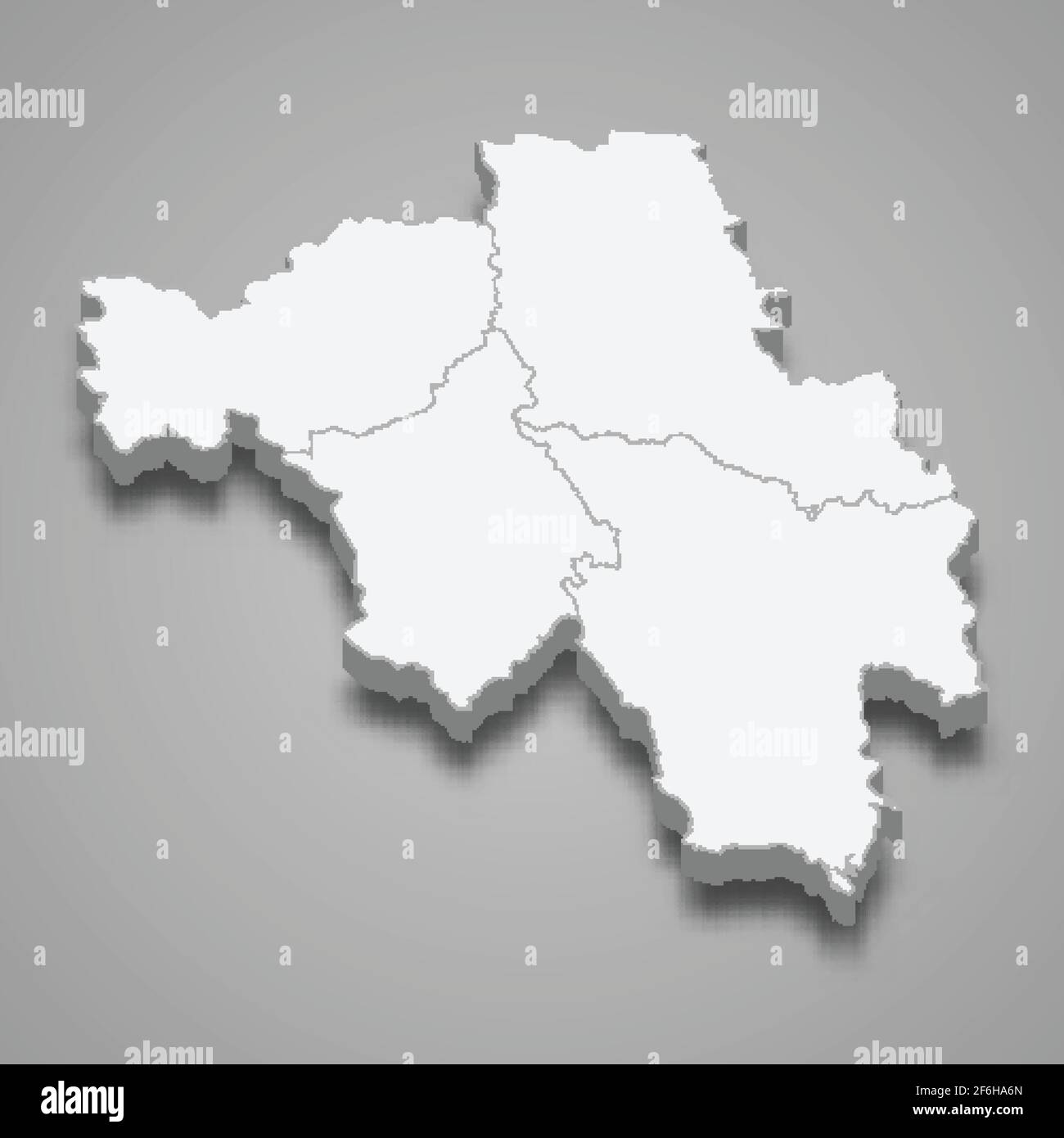 3d isometric map of Bago is a Region of Myanmar, vector illustration ...