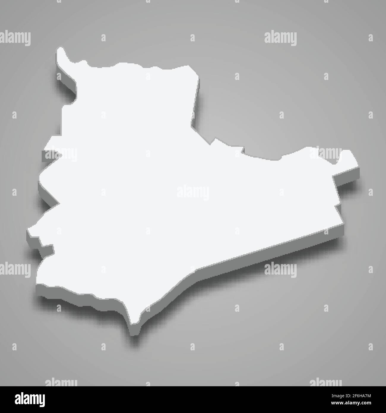 3d isometric map of Bac Lieu Province of Vietnam, vector illustration ...