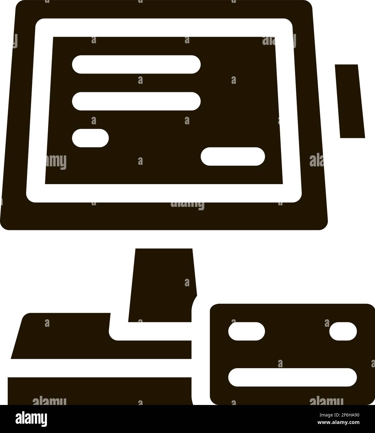 pos terminal display and card icon Vector Glyph Illustration Stock ...