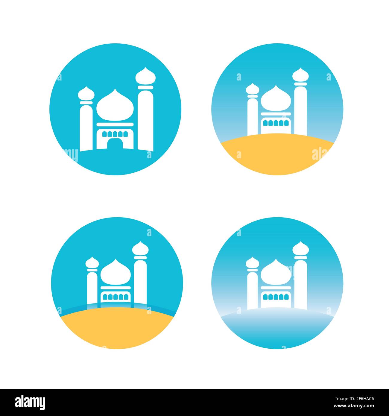 set icon of mosque flat design vector image Stock Vector Image & Art ...