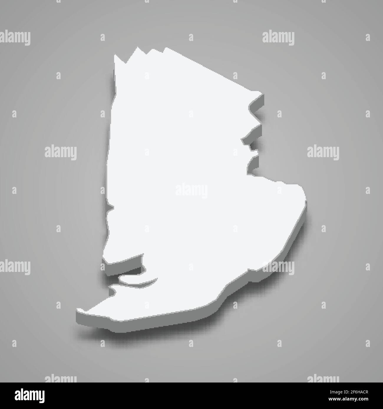3d isometric map of Ca Mau Province of Vietnam, vector illustration ...