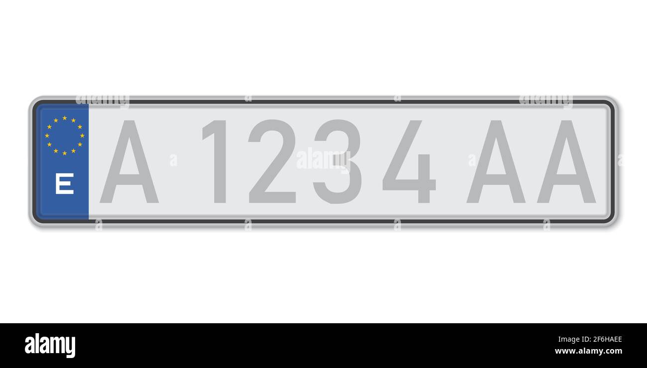 Car number plate. Vehicle registration license of Spain. European ...