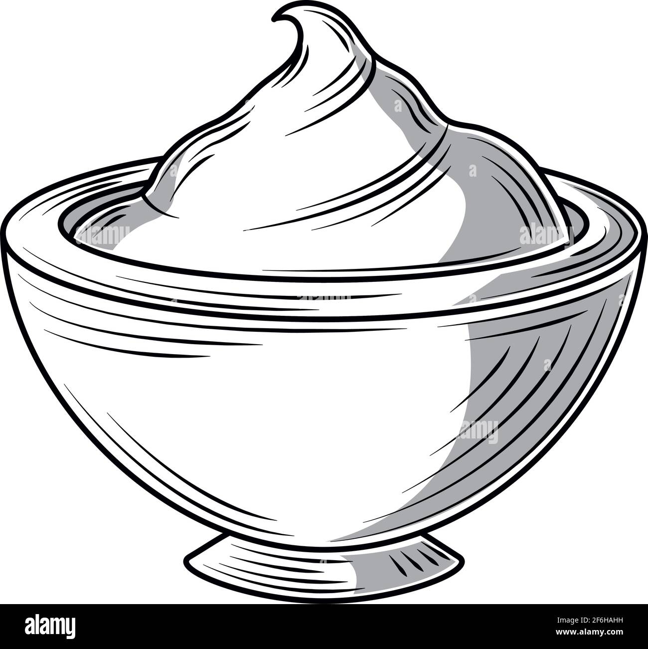 cream in bowl hand drawn Stock Vector Image & Art - Alamy
