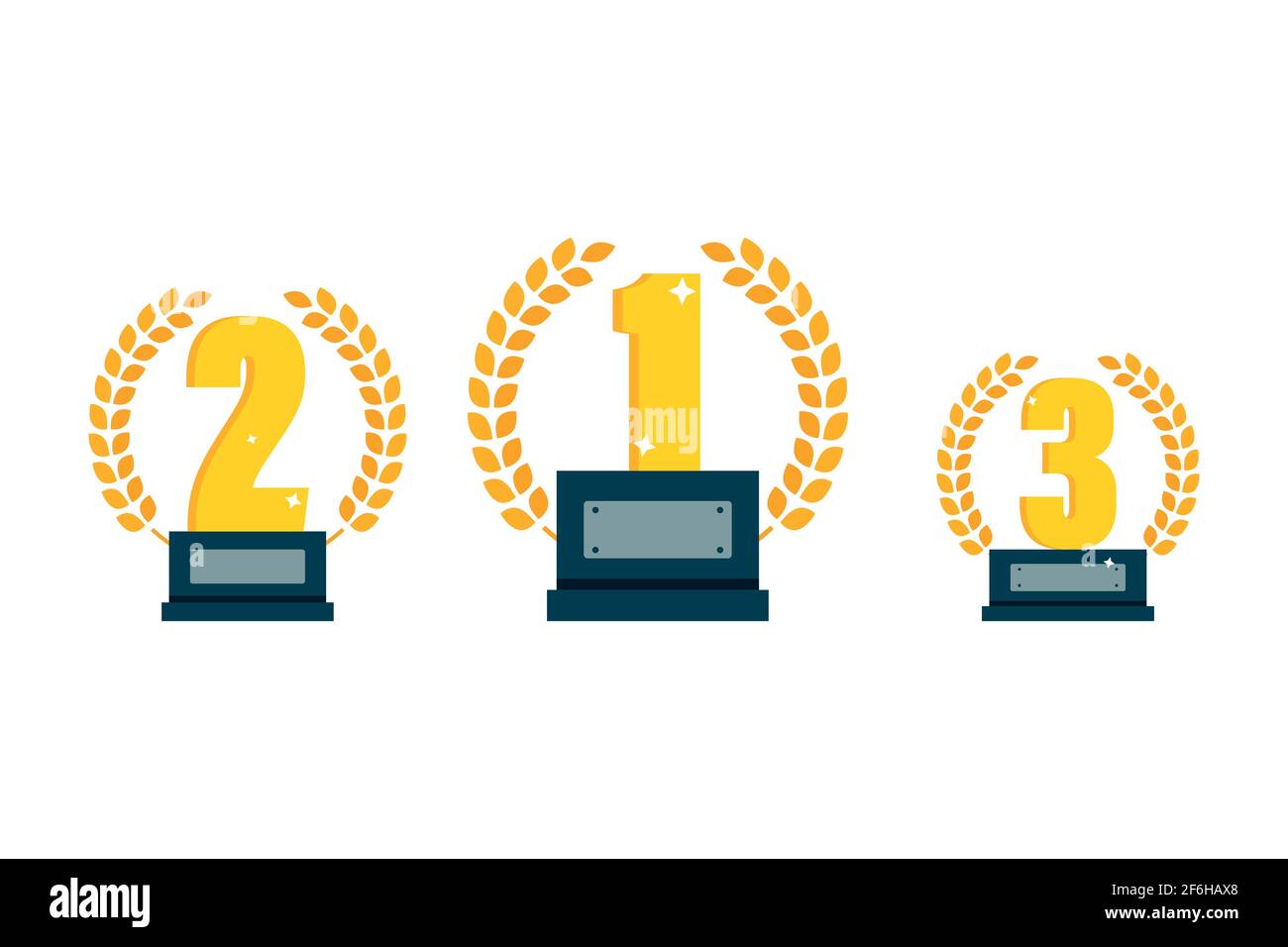 Gold numbers of the winners. Cups. Vector illustration Stock Vector ...