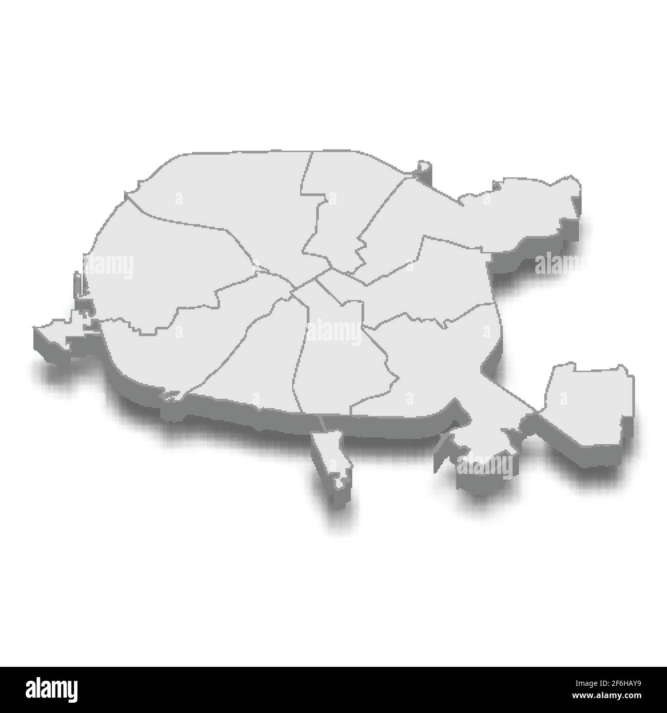 3d isometric map of Minsk City is a Capital of Belarus, vector ...