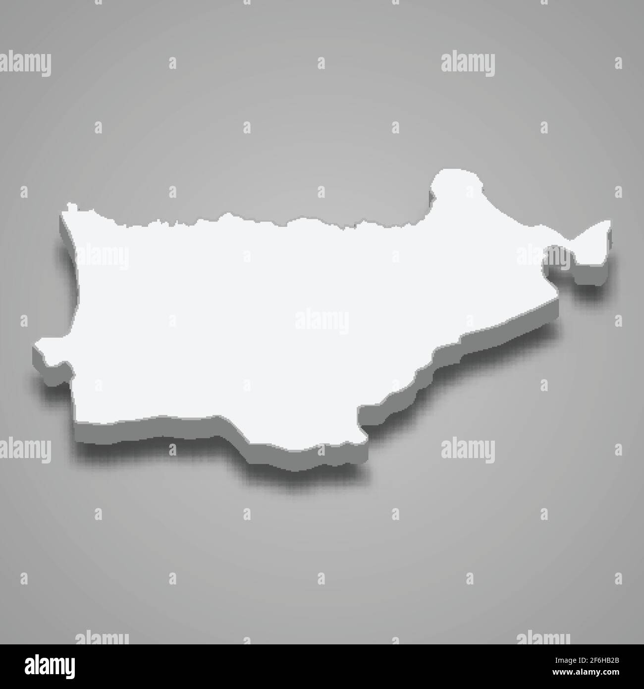 3d isometric map of Akkar is a governatore of Lebanon, vector ...