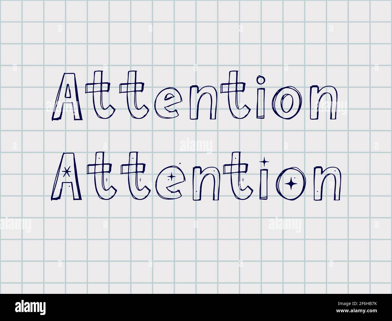 Attention Hand written Typography Black script text lettering and ...