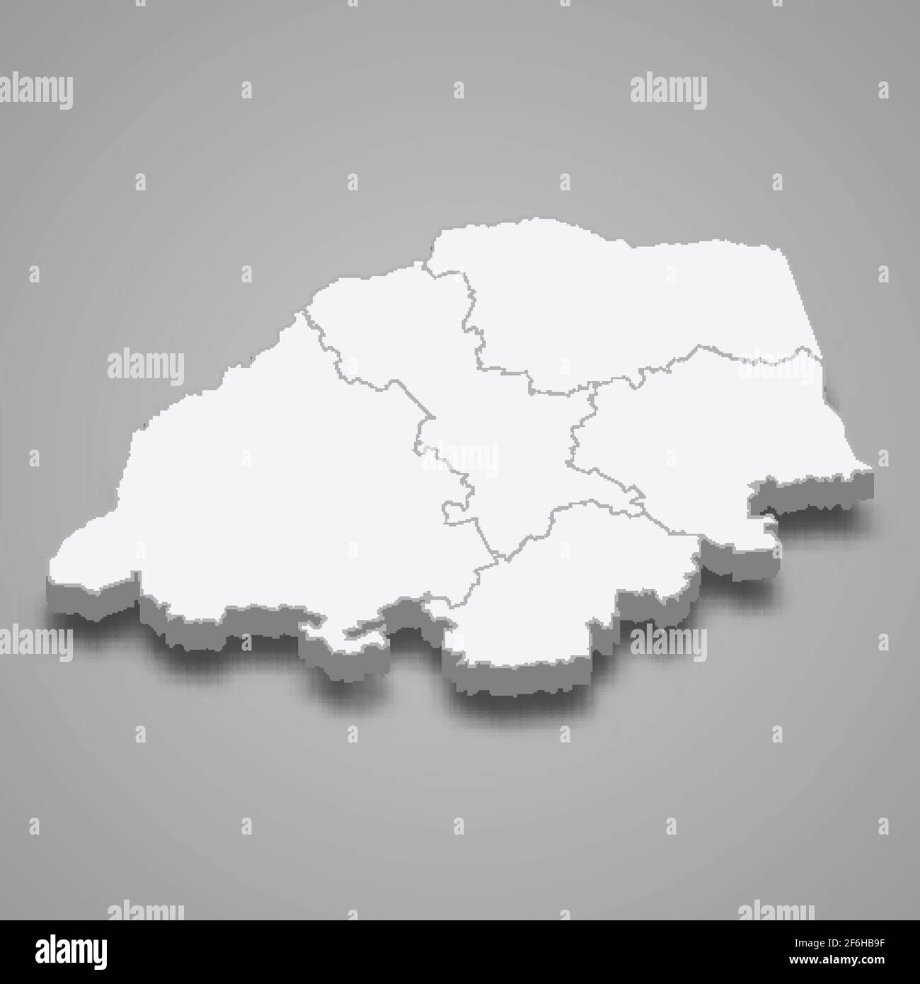 3d isometric map of Limpopo is a Province of South Africa, vector ...