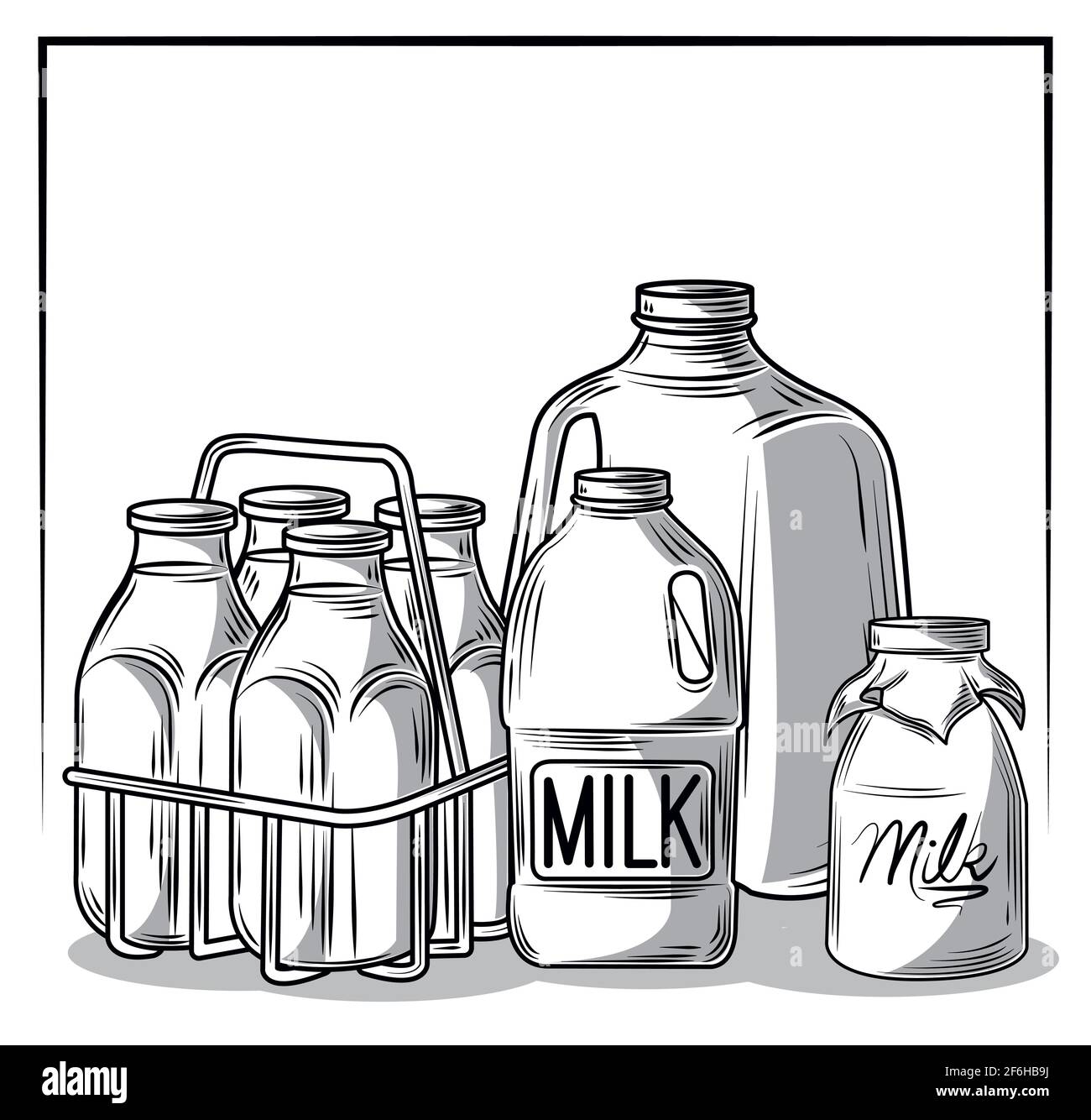 packaging for milk hand drawn Stock Vector Image & Art - Alamy