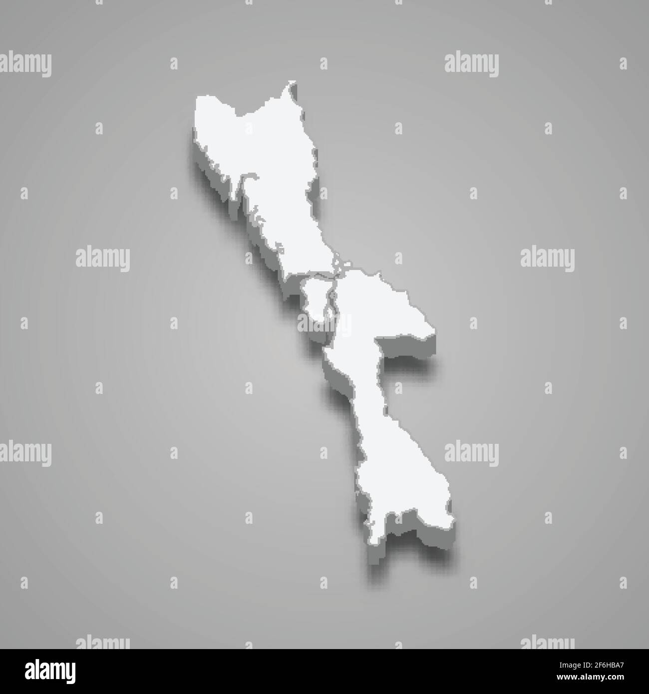 3d isometric map of Mon is a Region of Myanmar, vector illustration ...