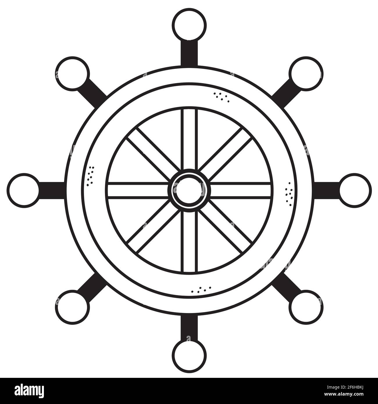 Steering wheel of the ship. The control element of the ship is the ...