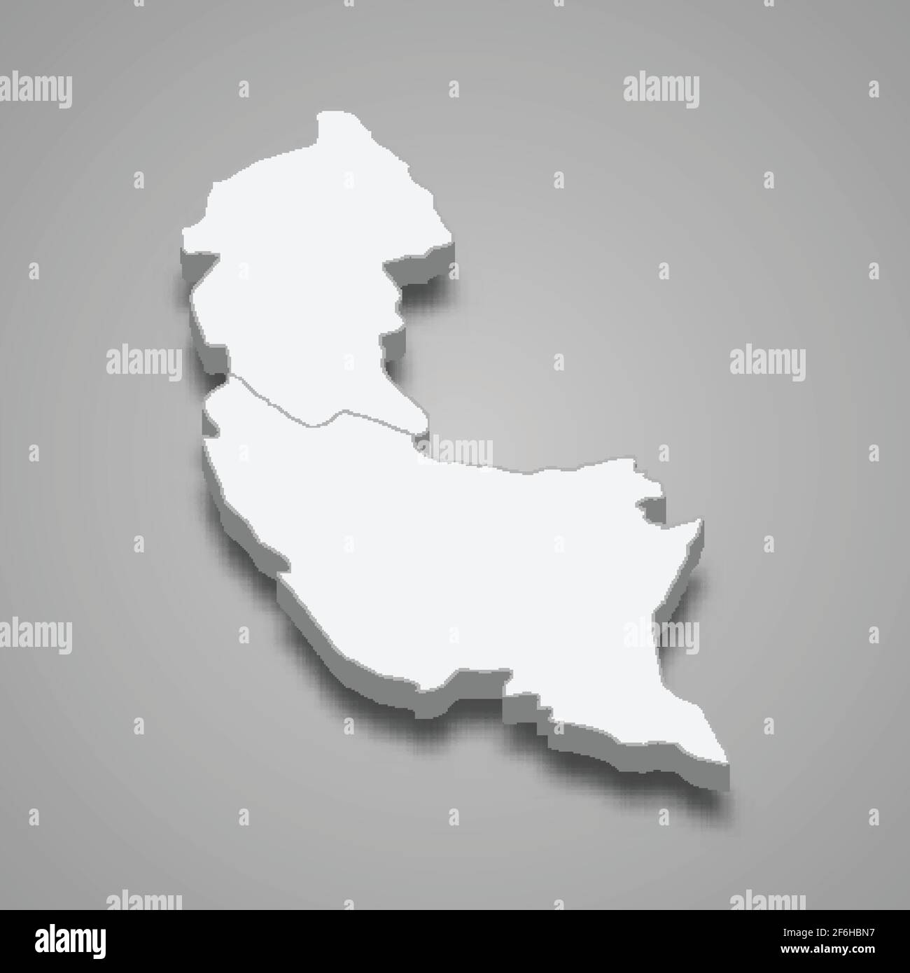 3d isometric map of Sabaragamuwa Province of Sri Lanka, vector ...