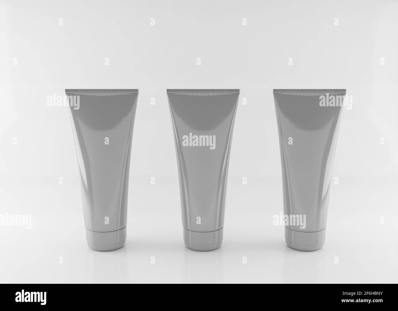 Three Cosmetic packet ready for mockup base.3d illustration Stock Photo ...