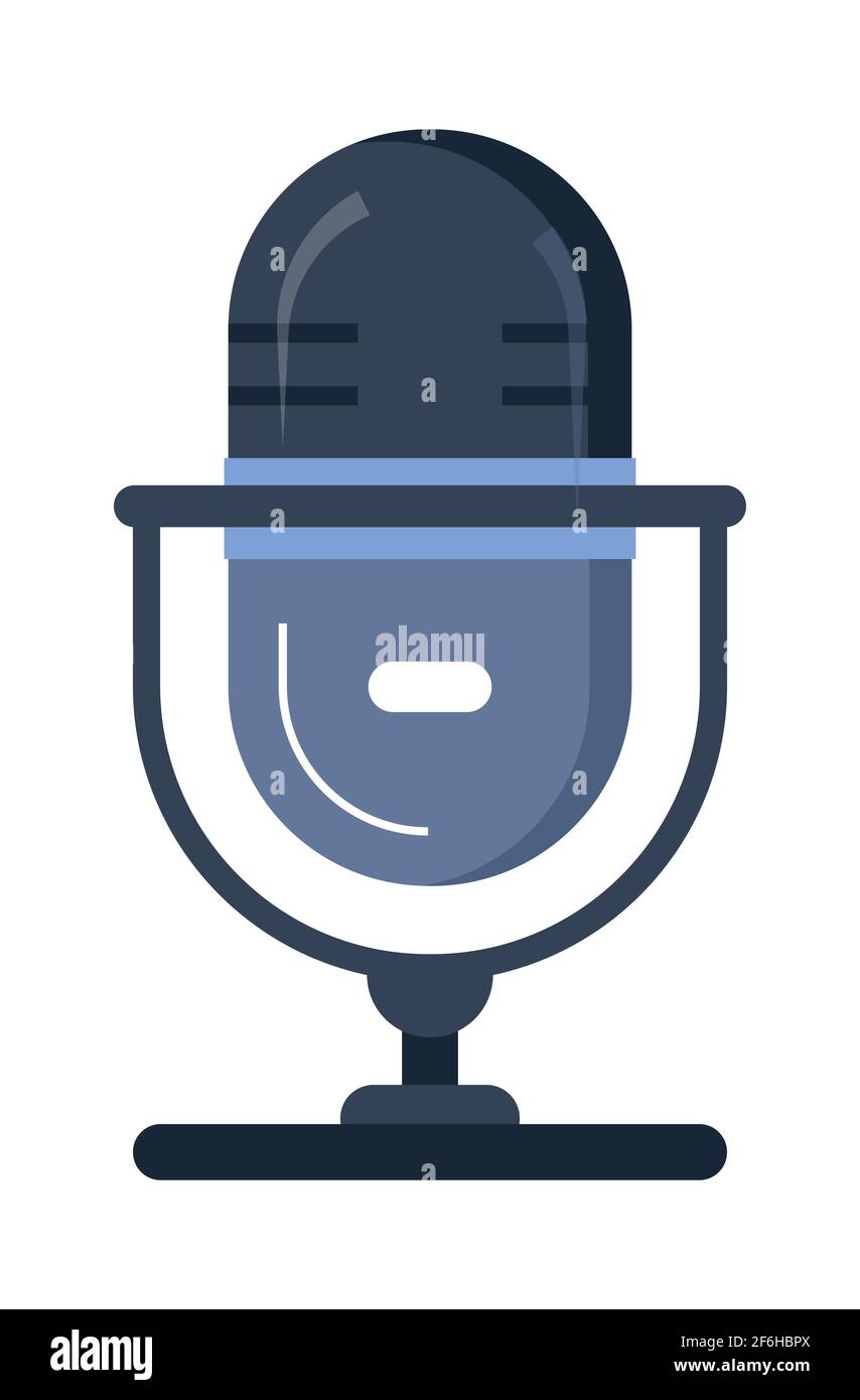 Microphone icon vector in flat style. Podcast simple symbol. Speech ...