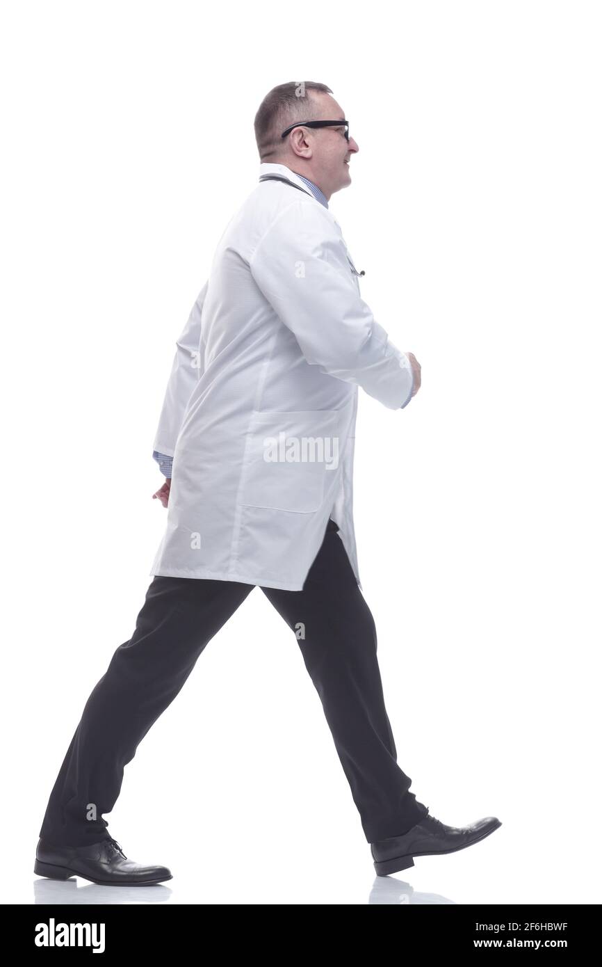 Confident doctor stethoscope striding hi-res stock photography and ...