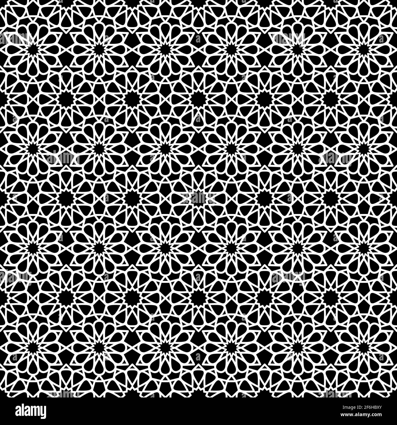 Arabic Seamless pattern in black and white color Stock Vector Image ...