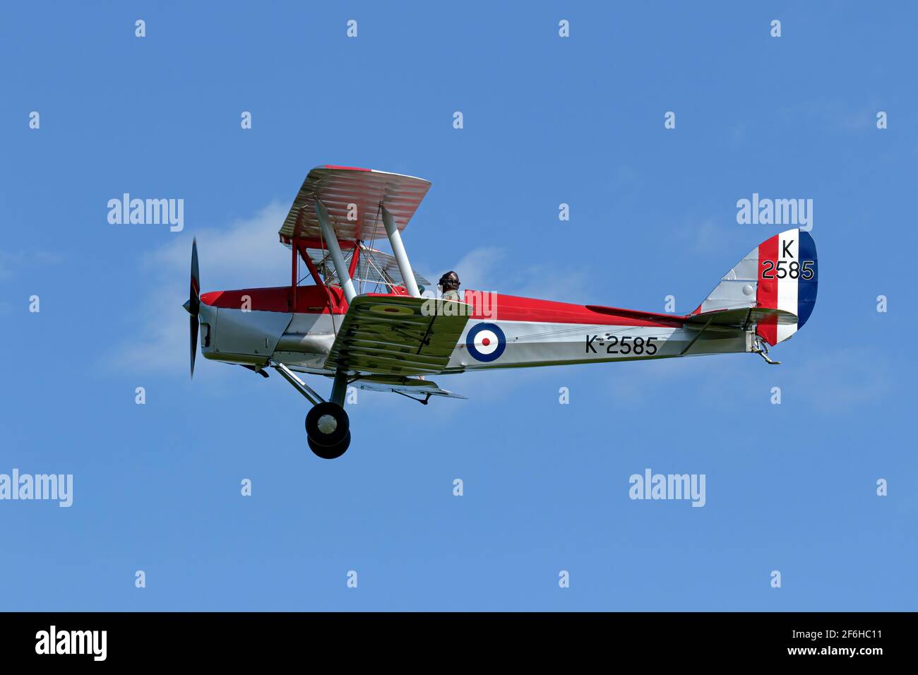 De Havilland DH82 Tiger Moth training aircraft of the RAF Stock Photo ...