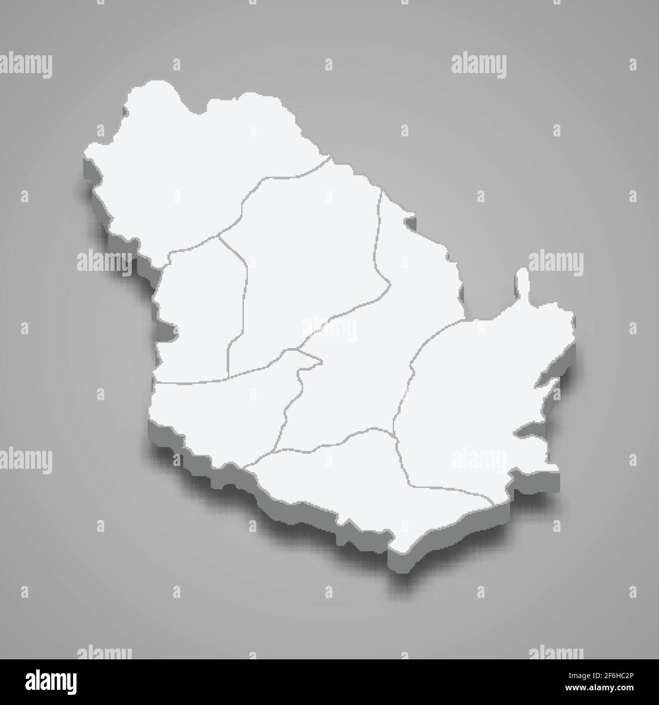 3d isometric map of Phongsaly is a Province of Laos, vector ...