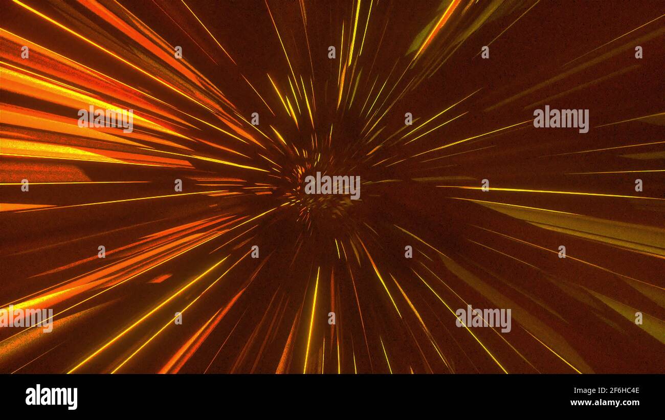 Speed of digital lights tunnel, computer generated. 3d rendering of ...