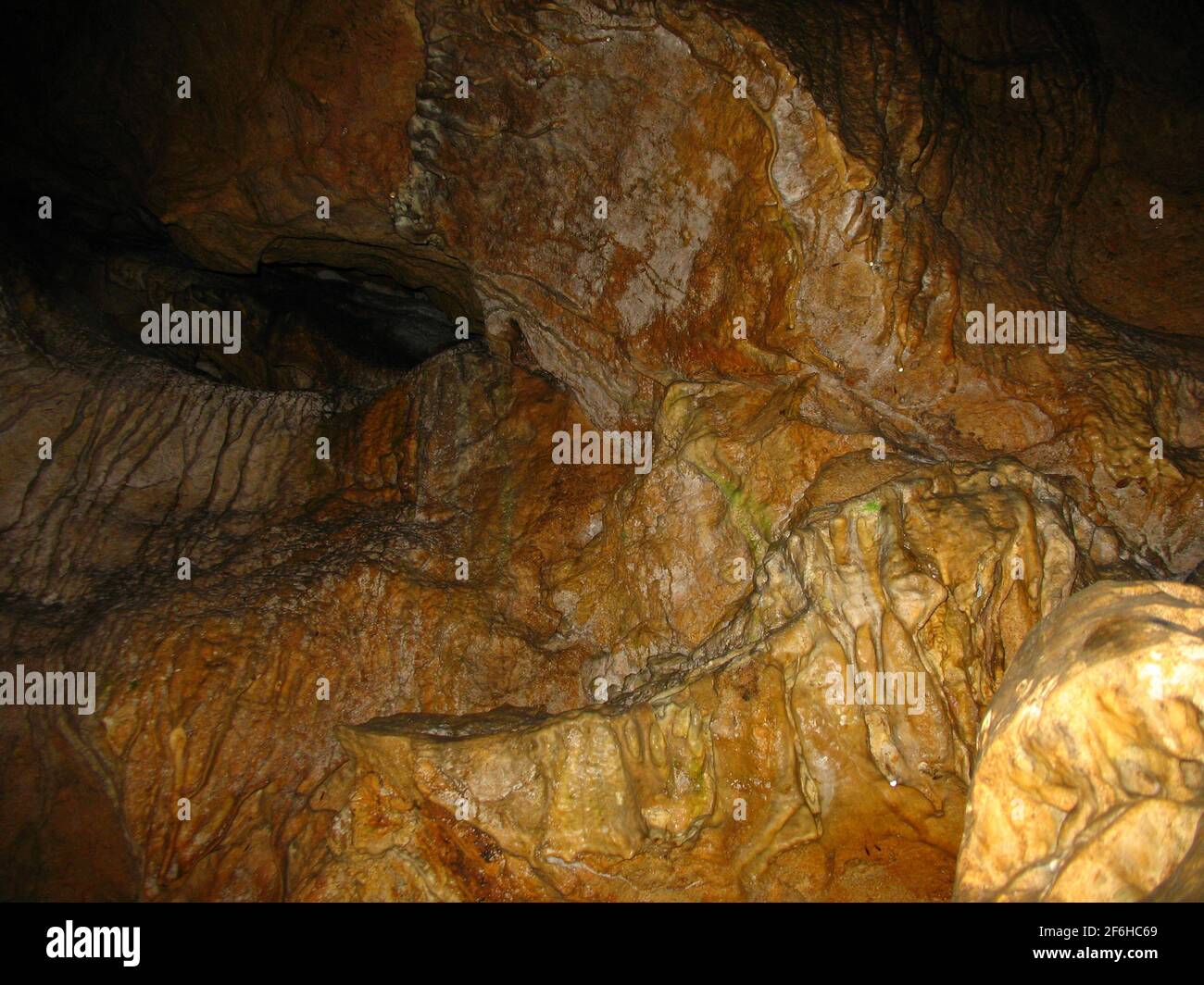 cave passages deep underground, the texture of the cave walls Stock ...