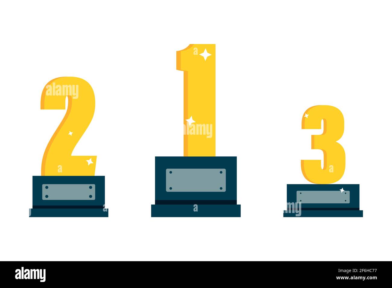 Gold numbers of the winners. Cups. Vector illustration Stock Vector ...