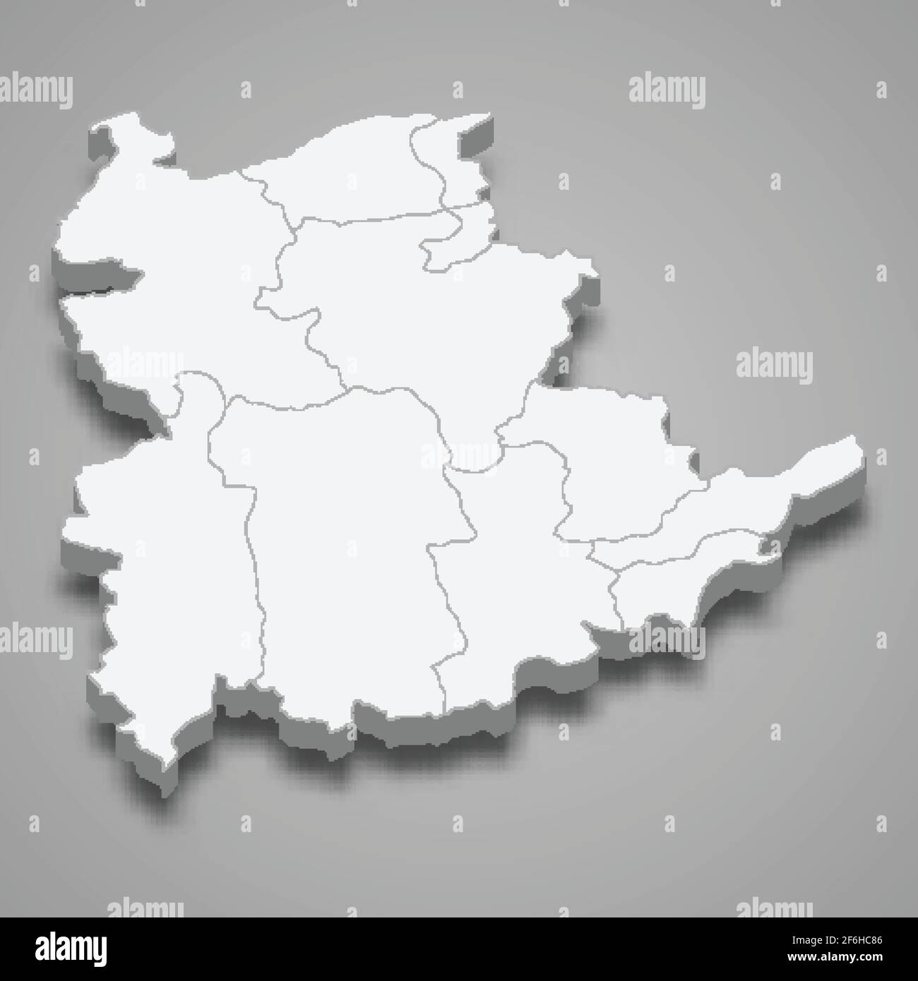 3d isometric map of Shan is a Region of Myanmar, vector illustration ...
