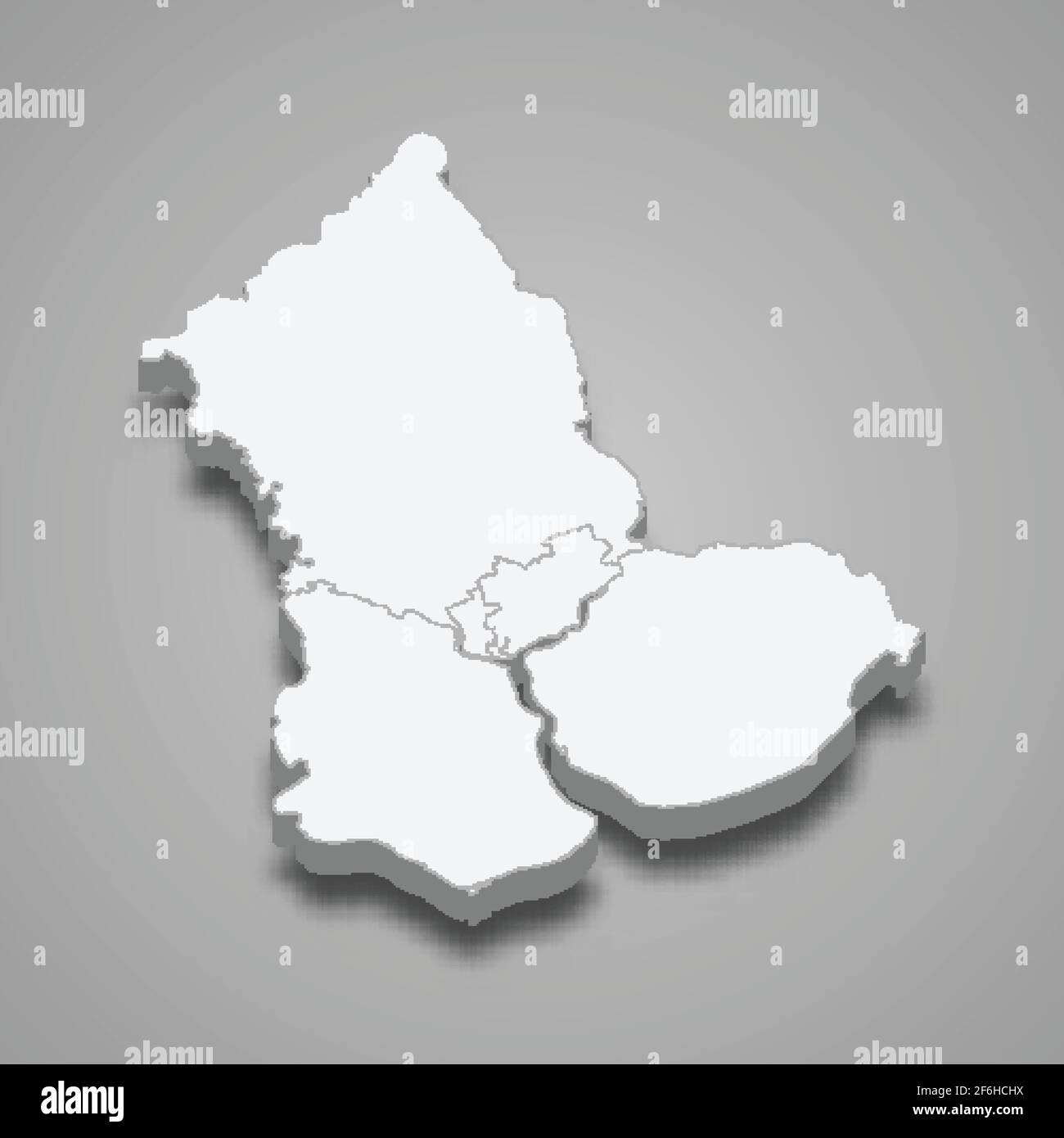 3d isometric map of Yangon is a Region of Myanmar, vector illustration ...