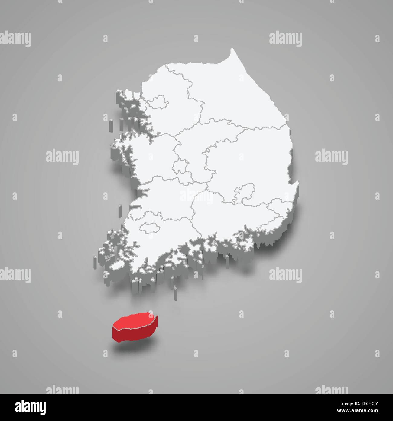 Jeju region location within South Korea 3d isometric map Stock Vector ...