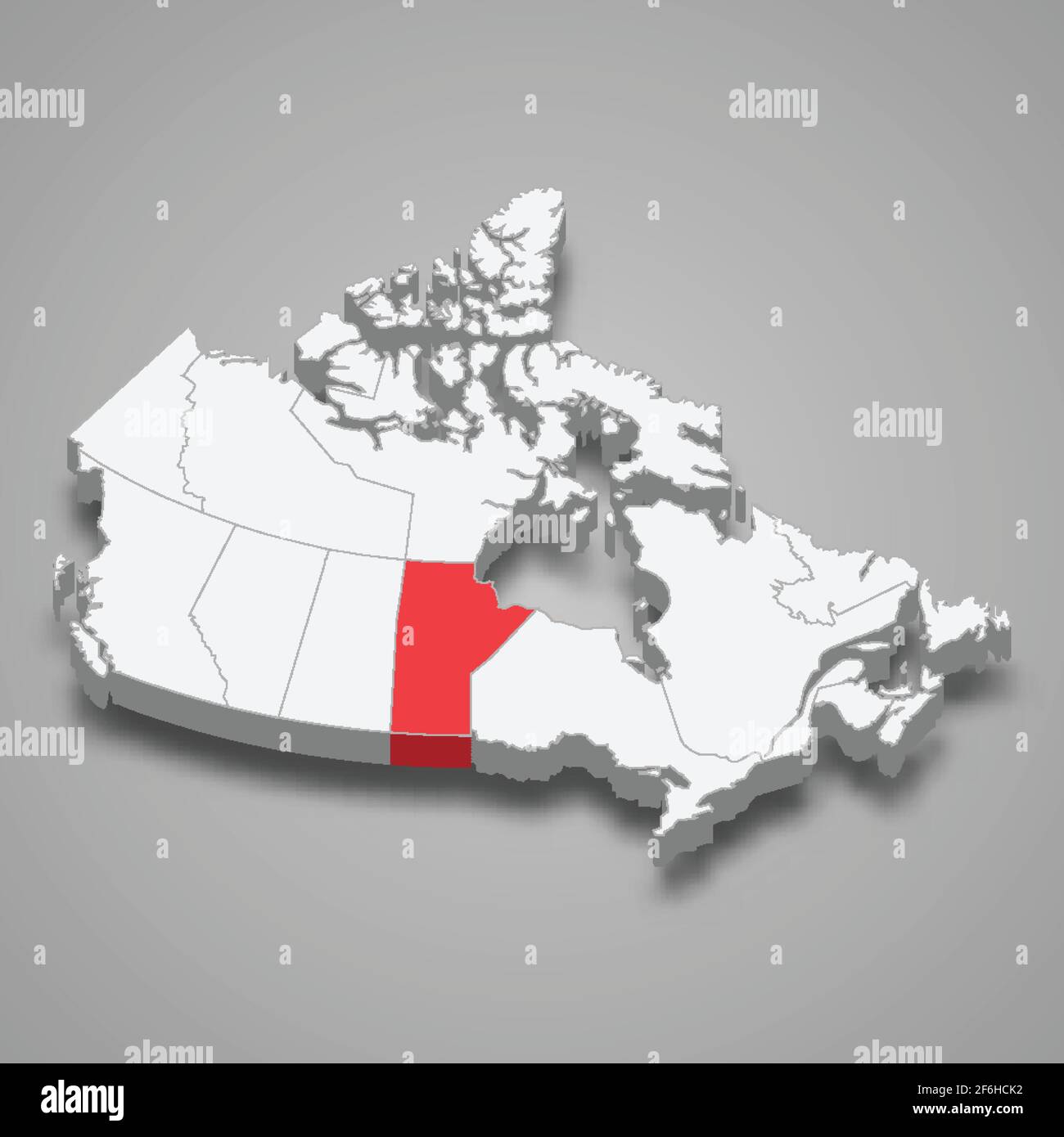 Manitoba region location within Canada 3d isometric map Stock Vector ...