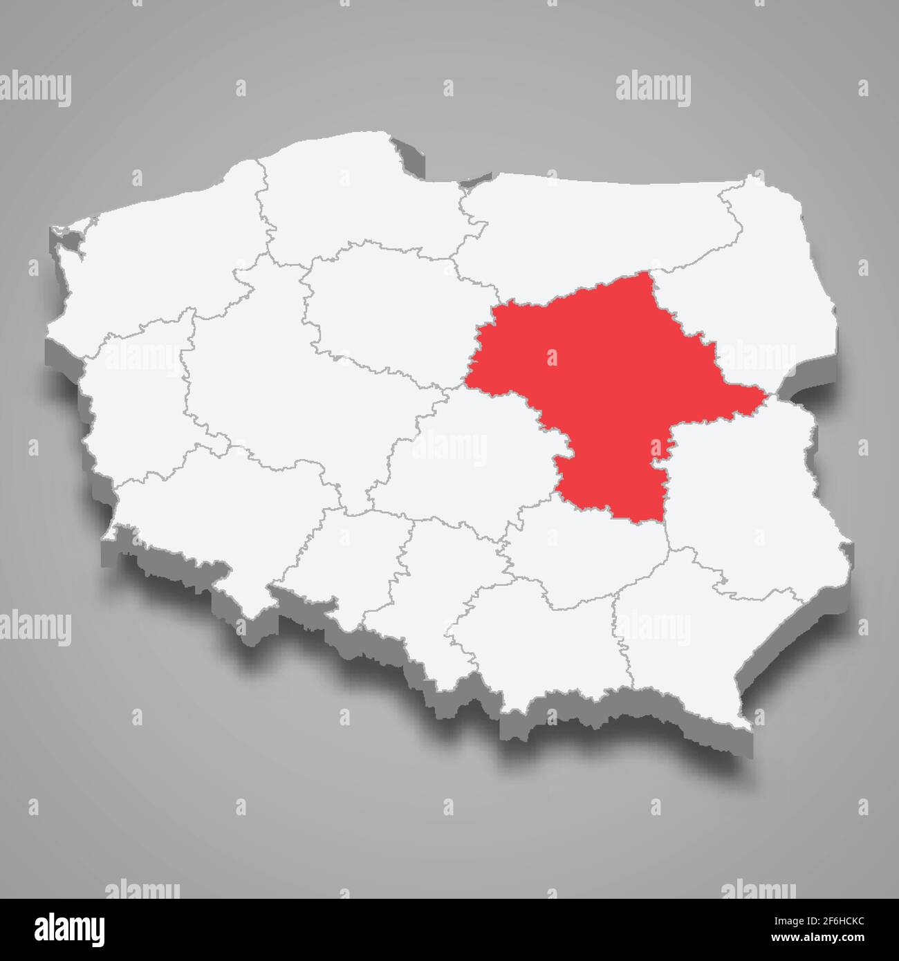 Masovia region location within Poland 3d isometric map Stock Vector ...