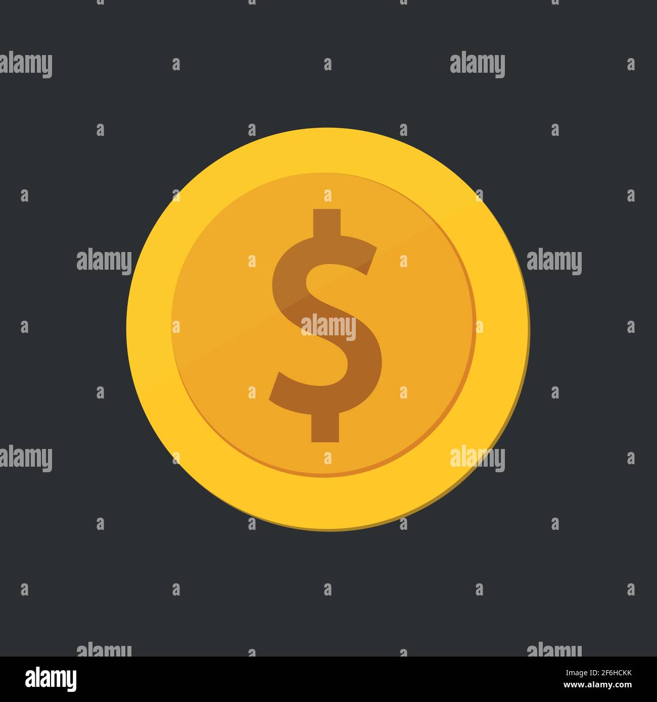 Coin Icon Logo Design isolated on black background. Vector illustration ...