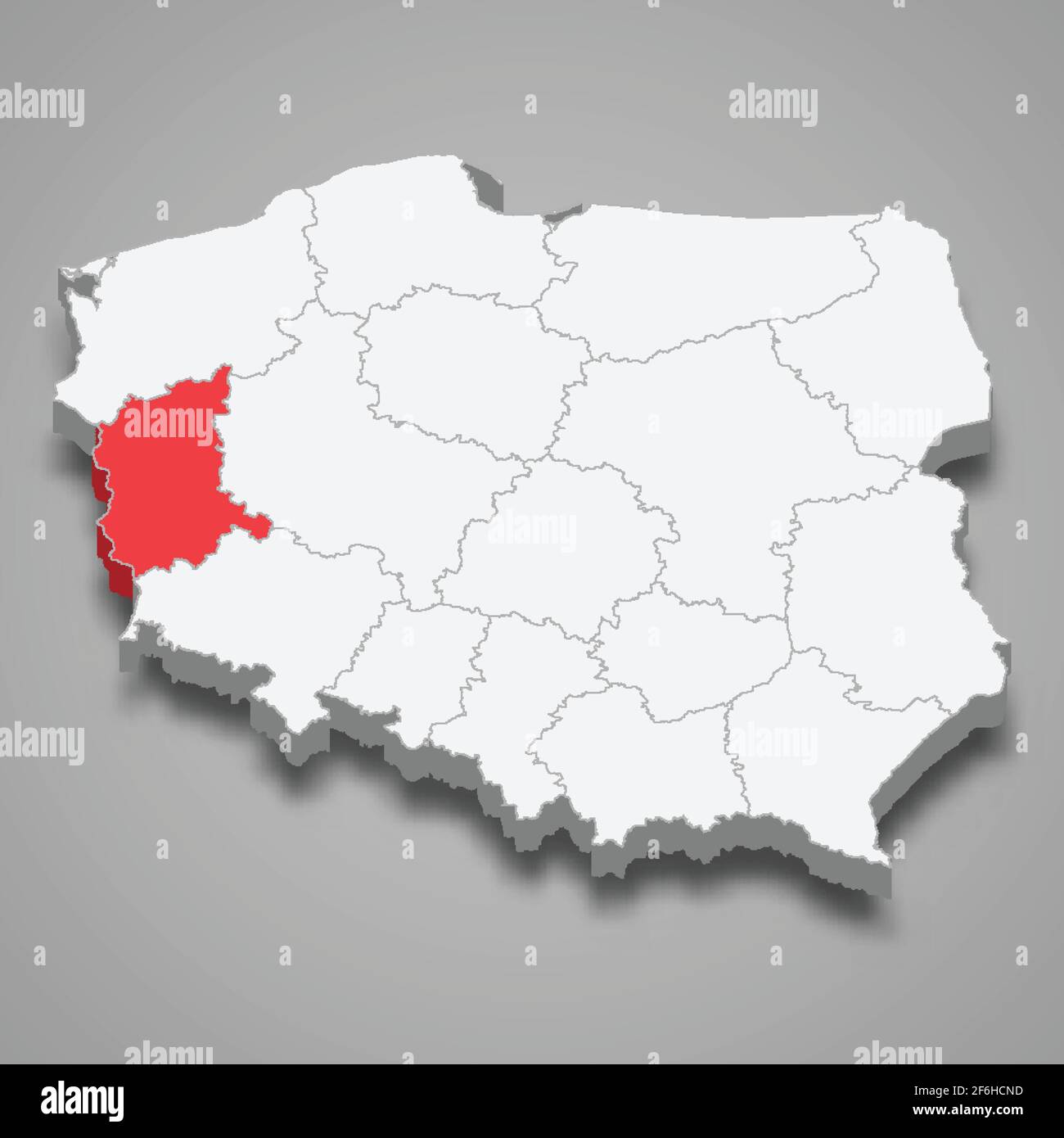 Lubusz region location within Poland 3d isometric map Stock Vector ...